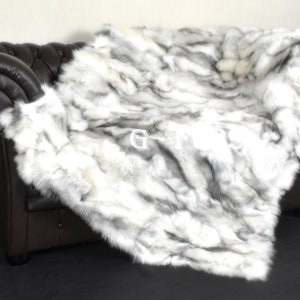 Luxury Real Blue Shadow Fox Fur Throw Blanket - Etsy