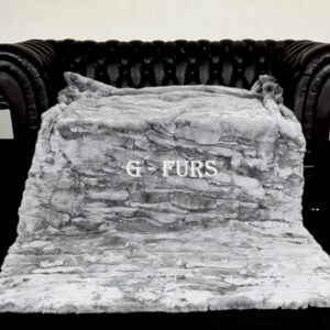 Luxury Real Silver Rex Rabbit Fur Throw Blanket - Etsy