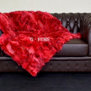Luxury Real Red Fur Fox Throw Blanket - Etsy
