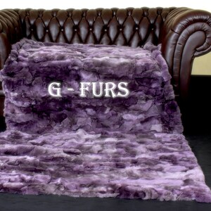 Luxury Pastel Violet Rex Rabbit Fur Throw Blanket - Etsy