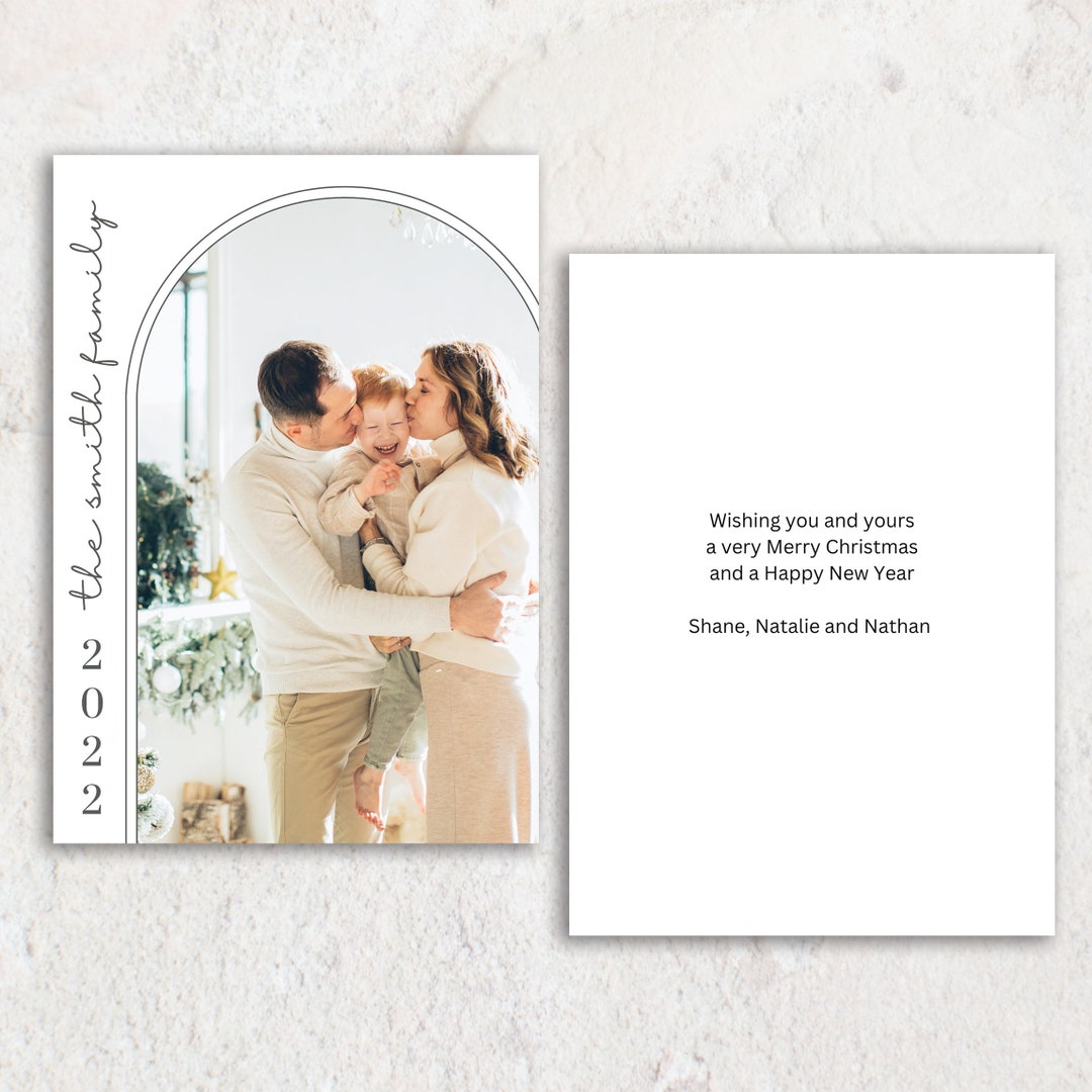 Fully Customizable Digital Card Canva Template | Boho Arch Double Sided ...