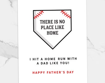 Home Run Father's Day Card Baseball Fan Father's Day Card Softball ...
