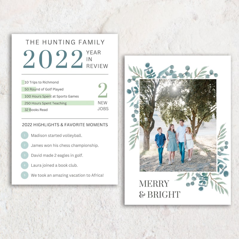 Year in Review Card - Etsy