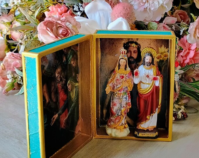 Sacred Heart of Jesus and Immaculate Heart of Mary Portable Travel ...