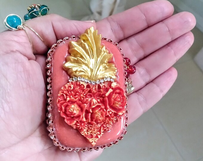 Sacred Heart of Jesus Christ and Pardon Crucifix Mini Pocket Shrine - Etsy