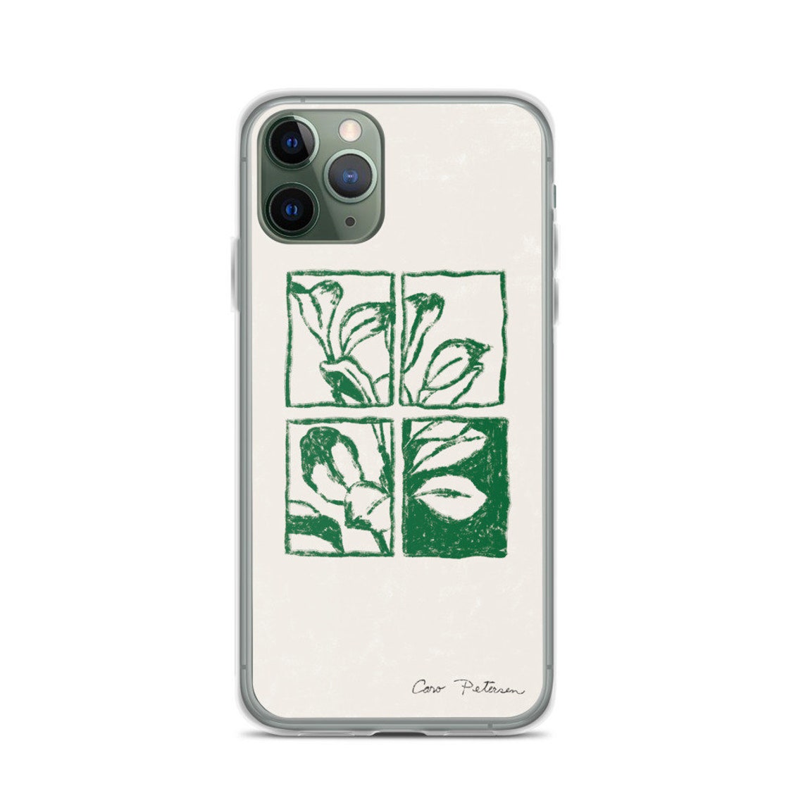 Green iPhone 12 Case Floral Phone Case Original | Etsy