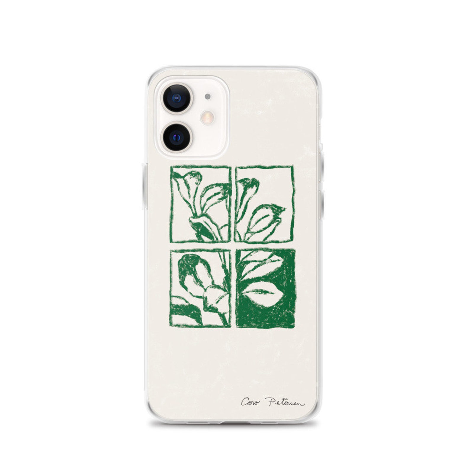 Green iPhone 12 Case Floral Phone Case Original | Etsy