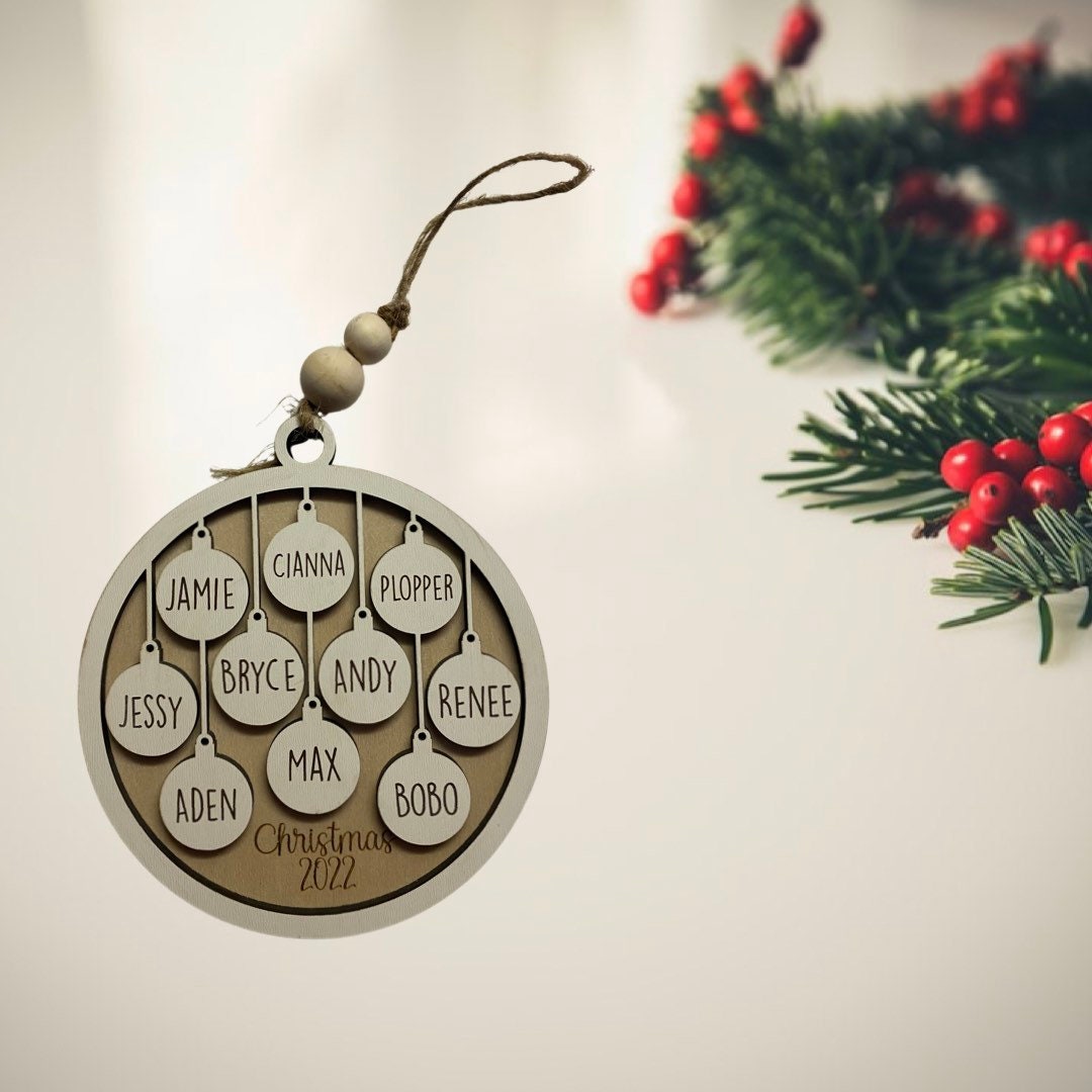 Custom Family Names Ornament: Personalized Keepsake, up to 10 Names - Etsy