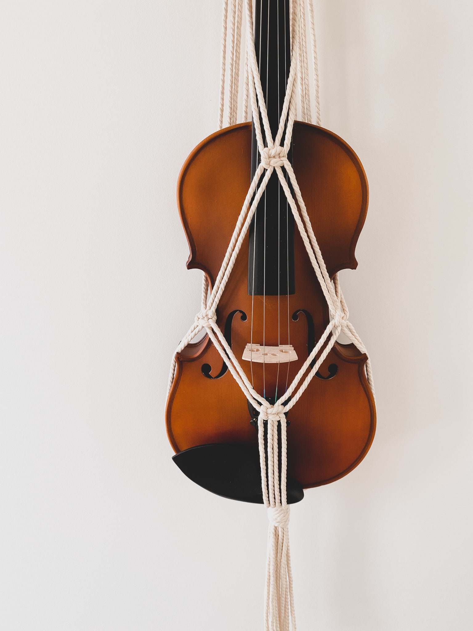 Violin Macrame Hanger / Standard 4x4 / Instrument Hanger / | Etsy