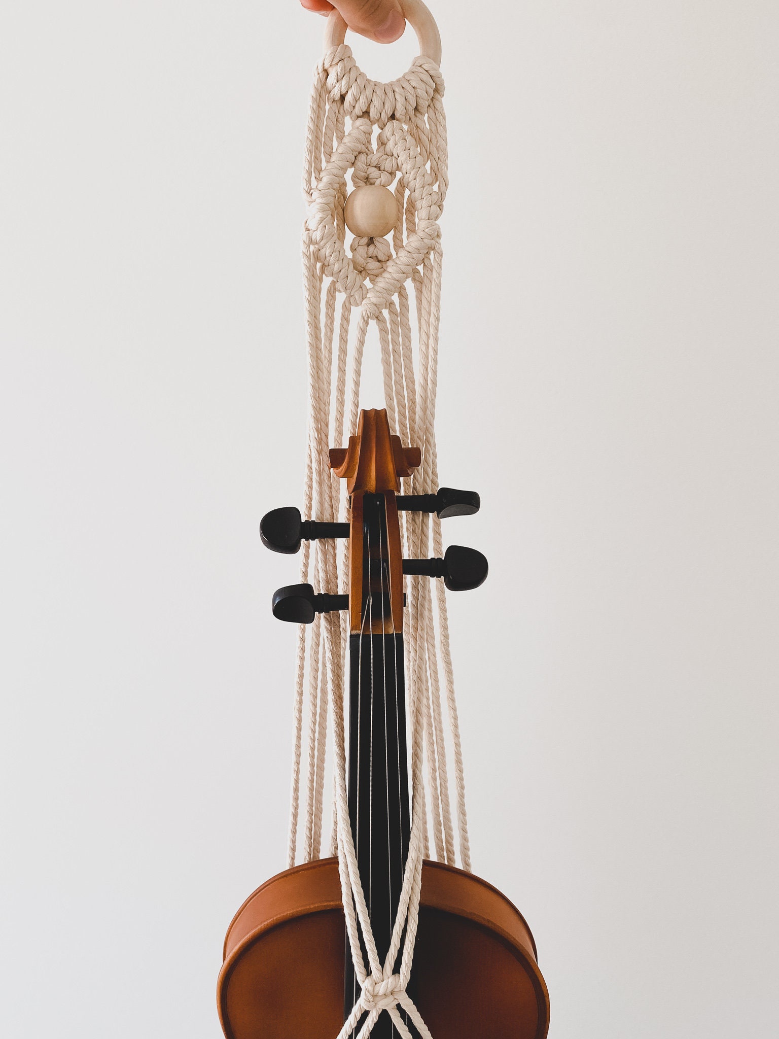 Violin Macrame Hanger / Standard 4x4 / Instrument Hanger / | Etsy