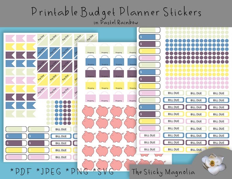 Printable Budget Planner Stickers - Etsy