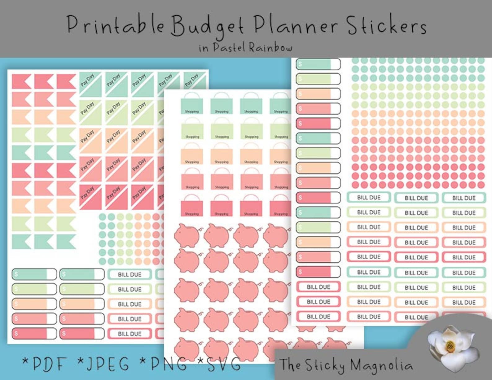 Printable Budget Planner Stickers - Etsy