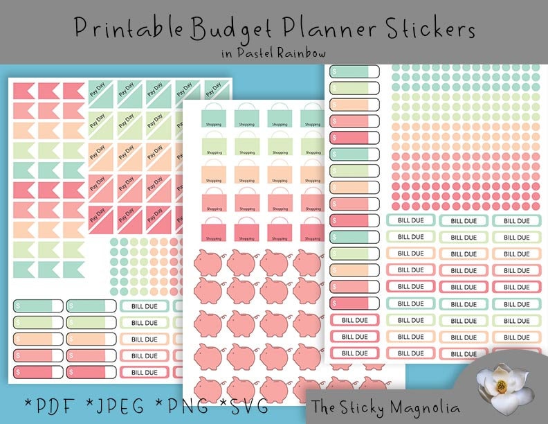 Printable Budget Planner Stickers - Etsy