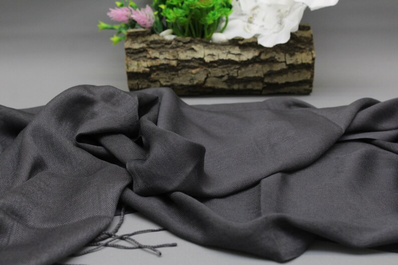 Dark Gray Pashmina, Personalized Shawl, Pashmina as a Favor, Wedding ...
