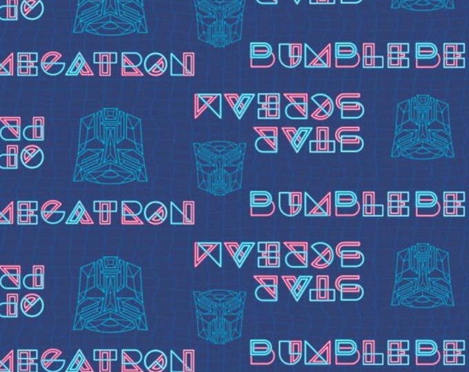 Transformers Fabric by the Yard - Outline Blue - Camelot 95020204-02 - Etsy