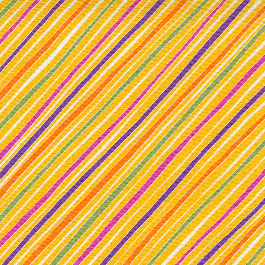 Bright Stripe Cotton Fabric by the Yard - Petal Power Diagonal Stripe ...