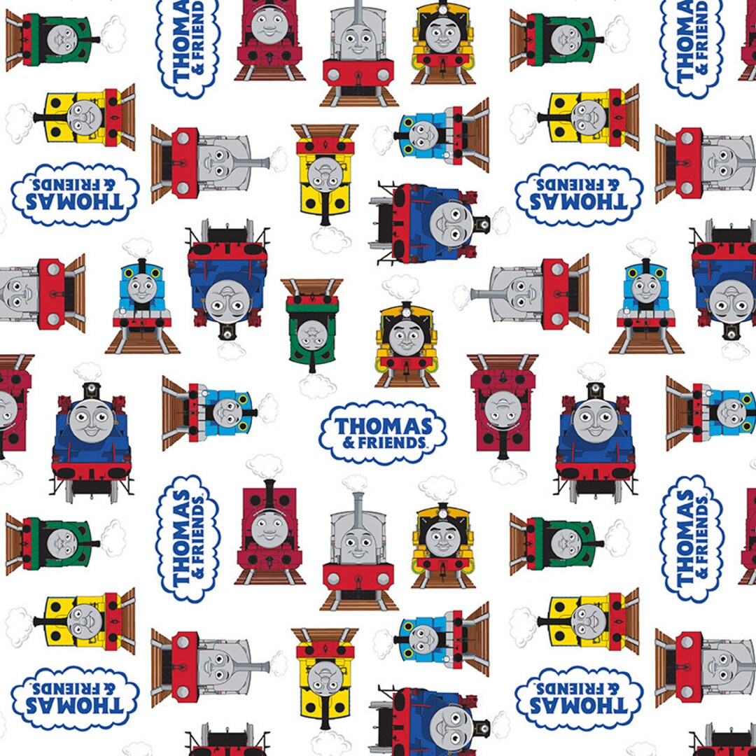 Thomas the Train Cotton Fabric by the Yard All Aboard With Thomas and ...