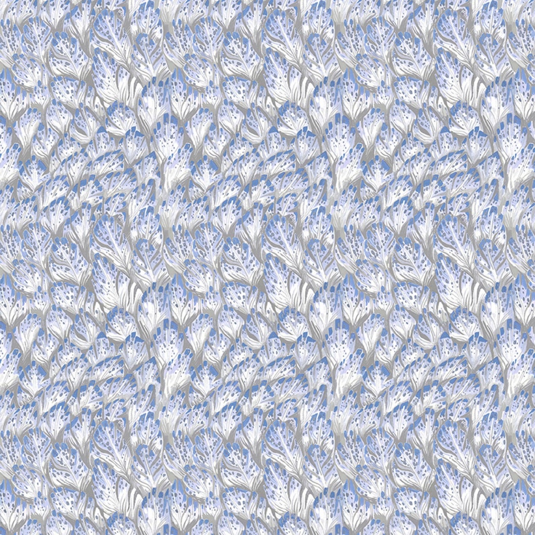 Feather Cotton Fabric by the Yard - Bird Song Feathers Regatta - Dear ...