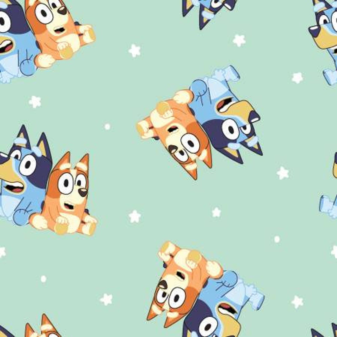 Bluey Cotton Fabric by the Yard - Disney Junior Bluey & Bingo Best ...