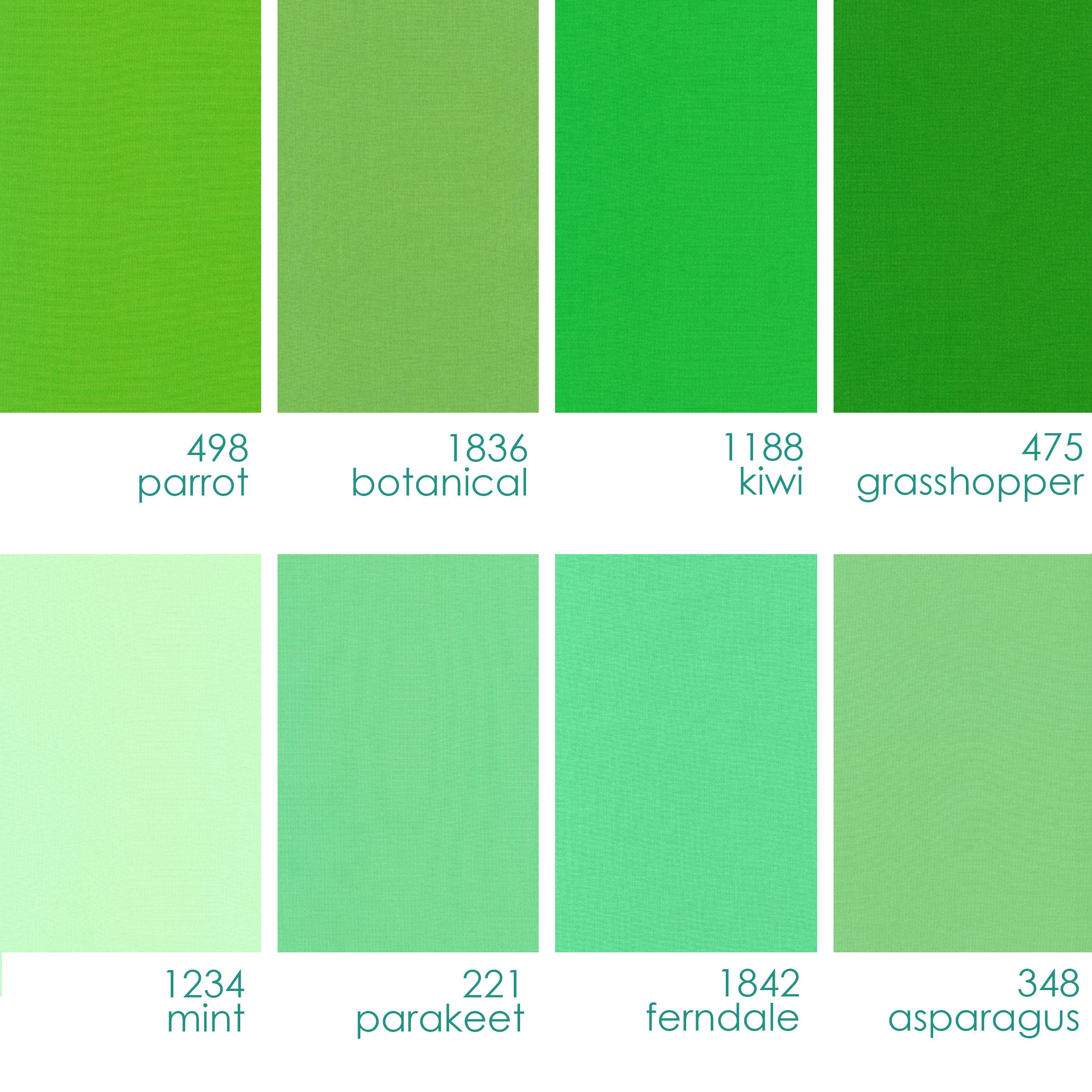 Greens Kona Cotton Fabric by the Yard | Etsy