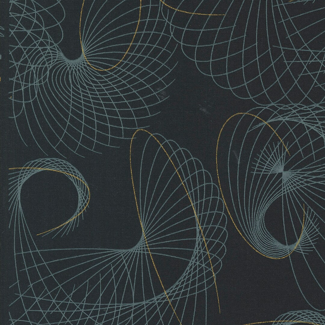 Zen Chic Modern Cotton Fabric by the Yard - Shimmer Winter Winds Ebony ...