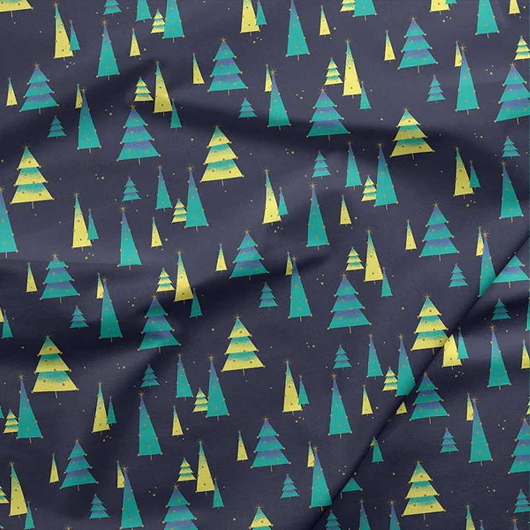 Christmas Tree Cotton Fabric by the Yard - Night of the Nutcracker ...