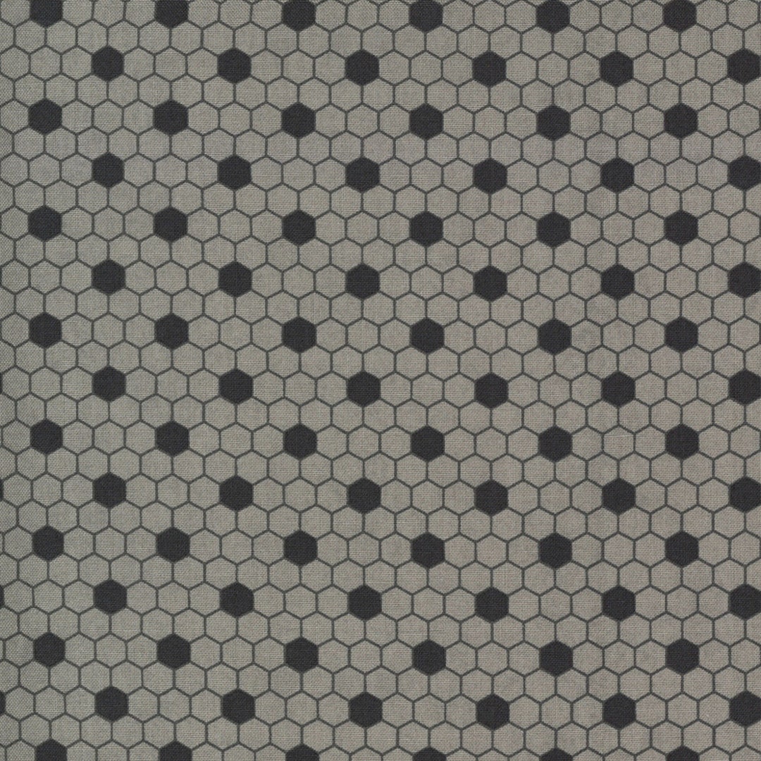 Hexagon Cotton Fabric by the Yard - Boudoir Parlor Hexi London Fog ...