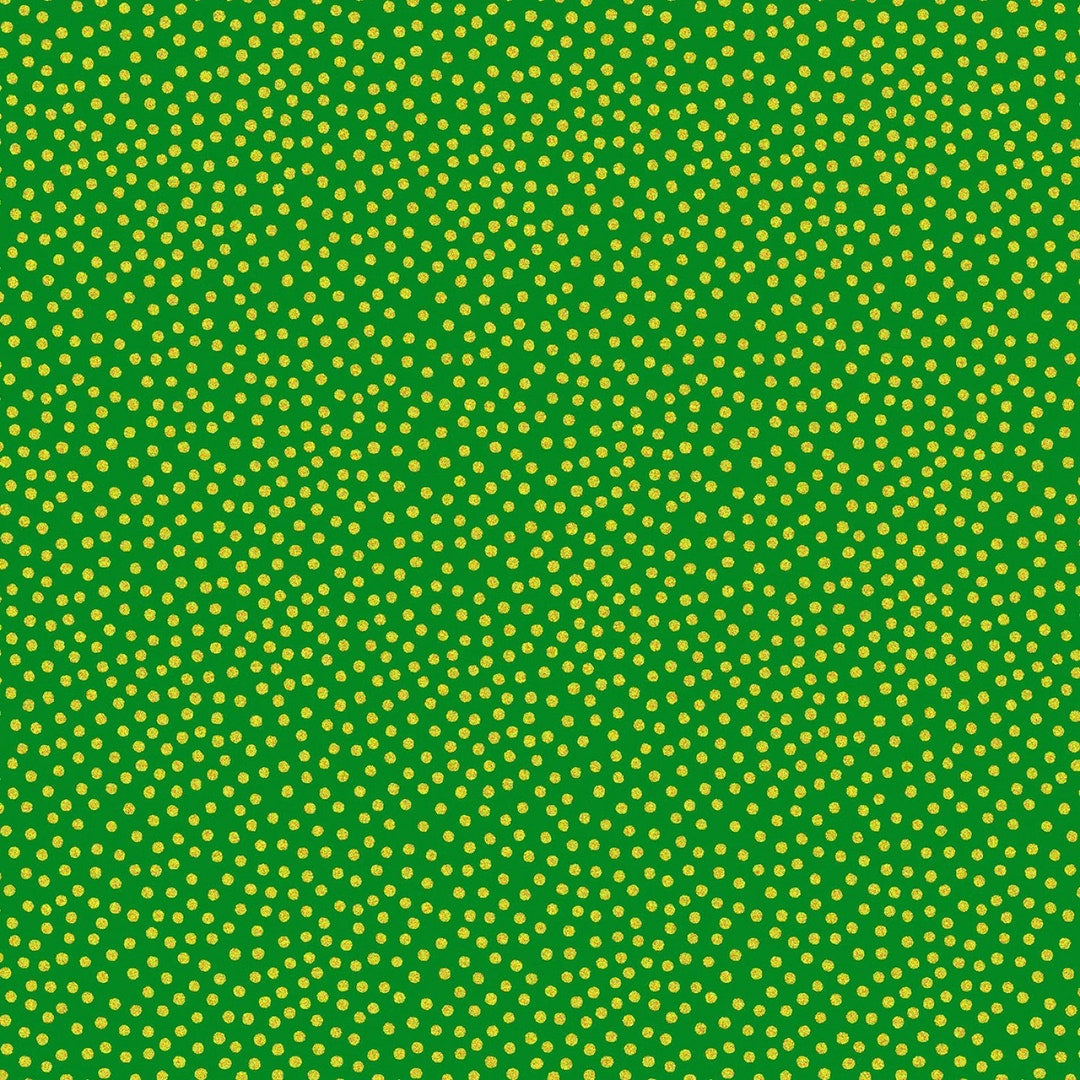 Dot Cotton Fabric by the Yard - Garden Pindot Emerald Metallic ...