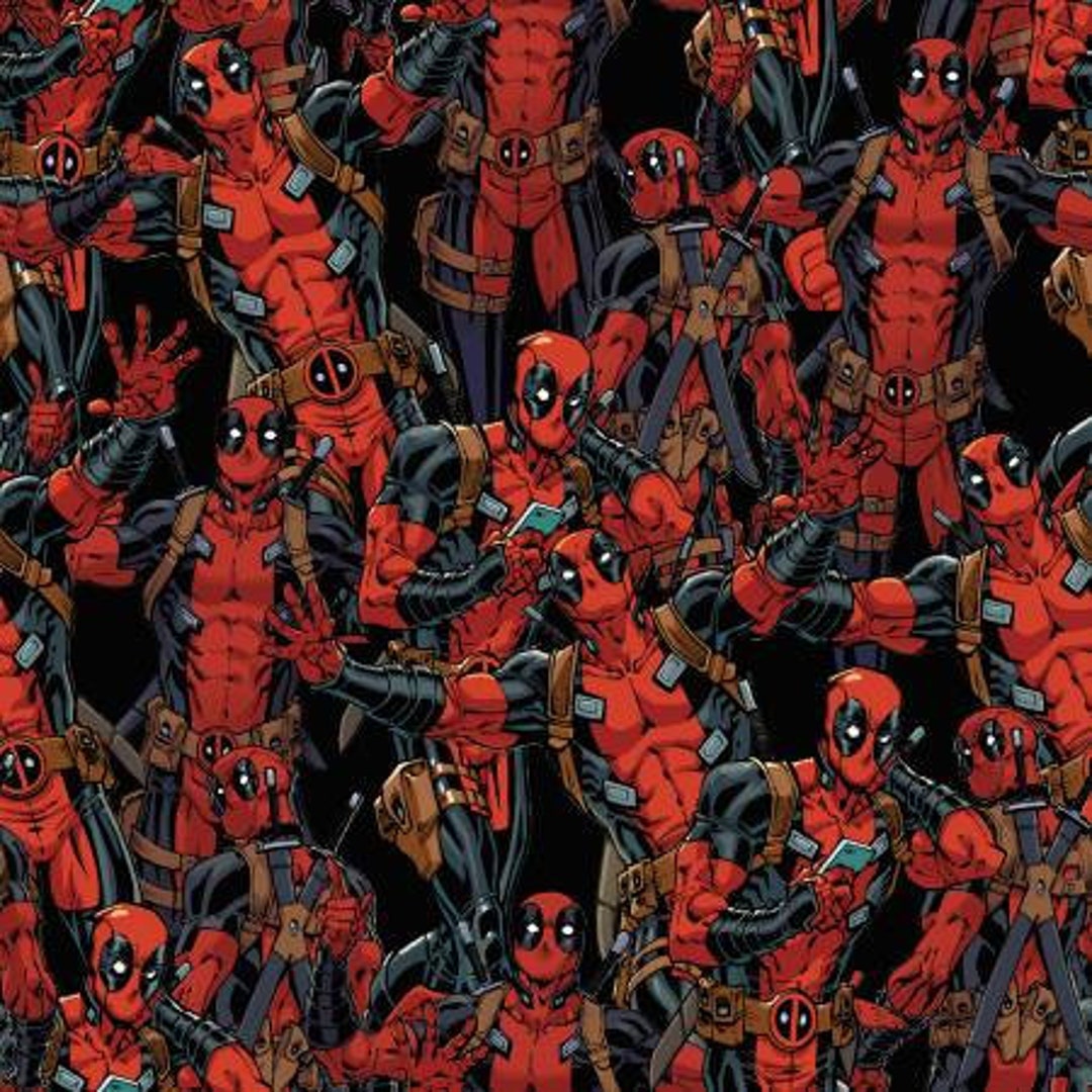 Deadpool Cotton Fabric by the Yard Marvel Deadpool Packed Springs ...