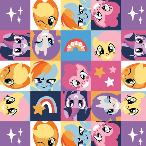 My Little Pony Cotton Fabric by the Yard Pony Peek-a-boo | Etsy