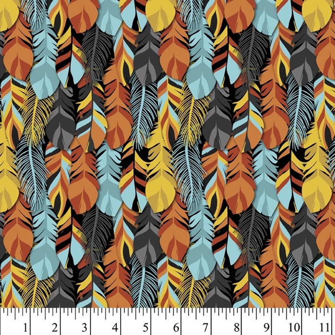 Feathers Cotton Fabric by the Yard - Packed Feathers - David Textiles ...