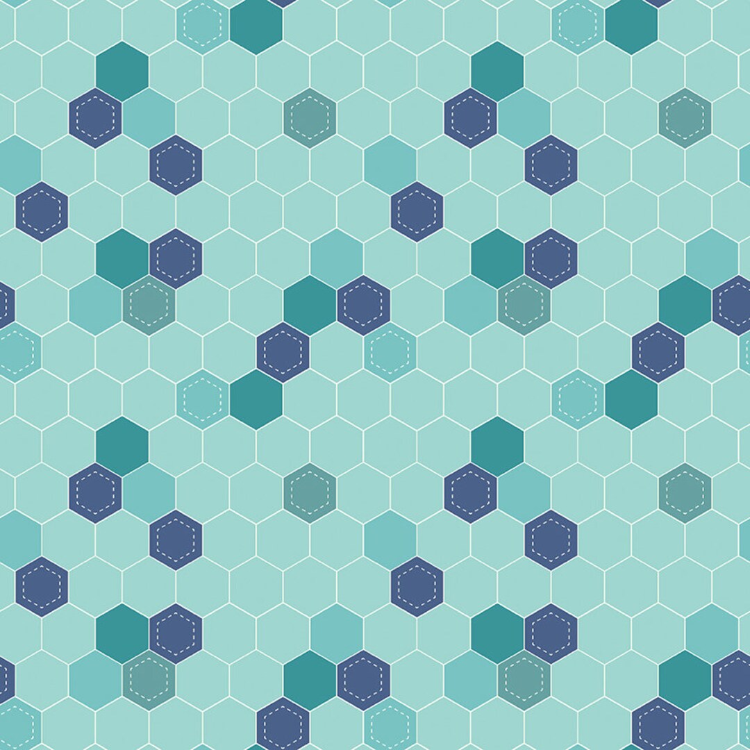 Hexagon Cotton Fabric by the Yard Daisy Fields Honeycomb Scuba Beverly ...
