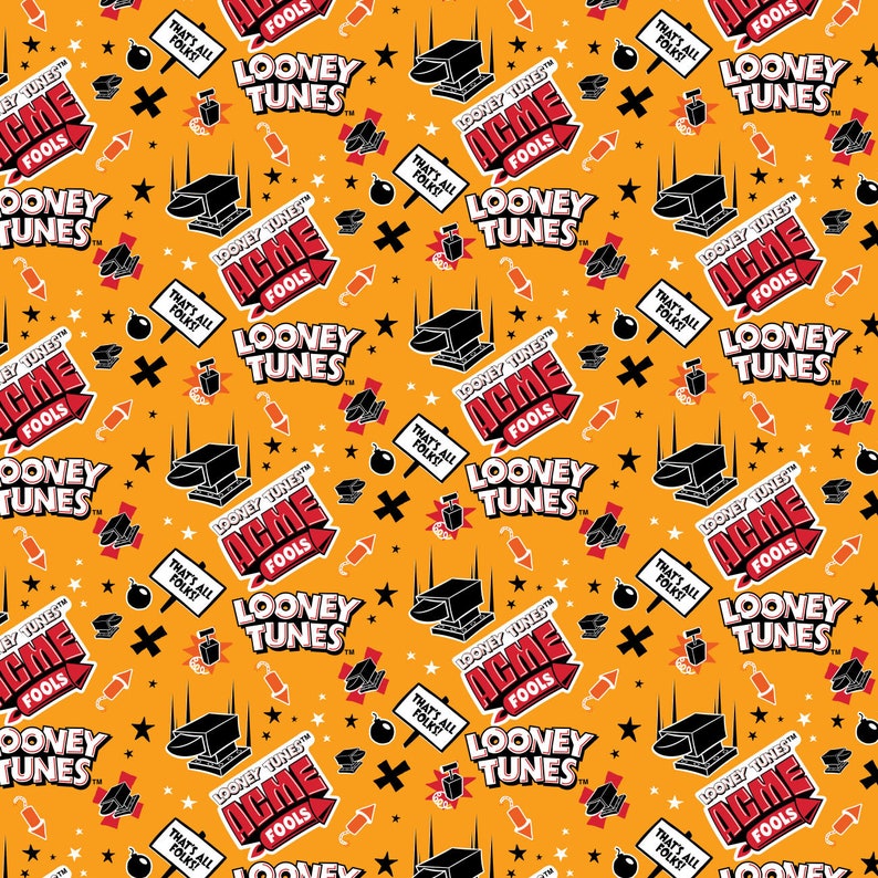 Looney Tunes Cotton Fabric by the Yard - Looney Tunes Be Looney Acme ...
