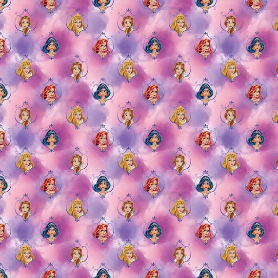 Disney Princess Cotton Fabric by the Yard Princesses on | Etsy