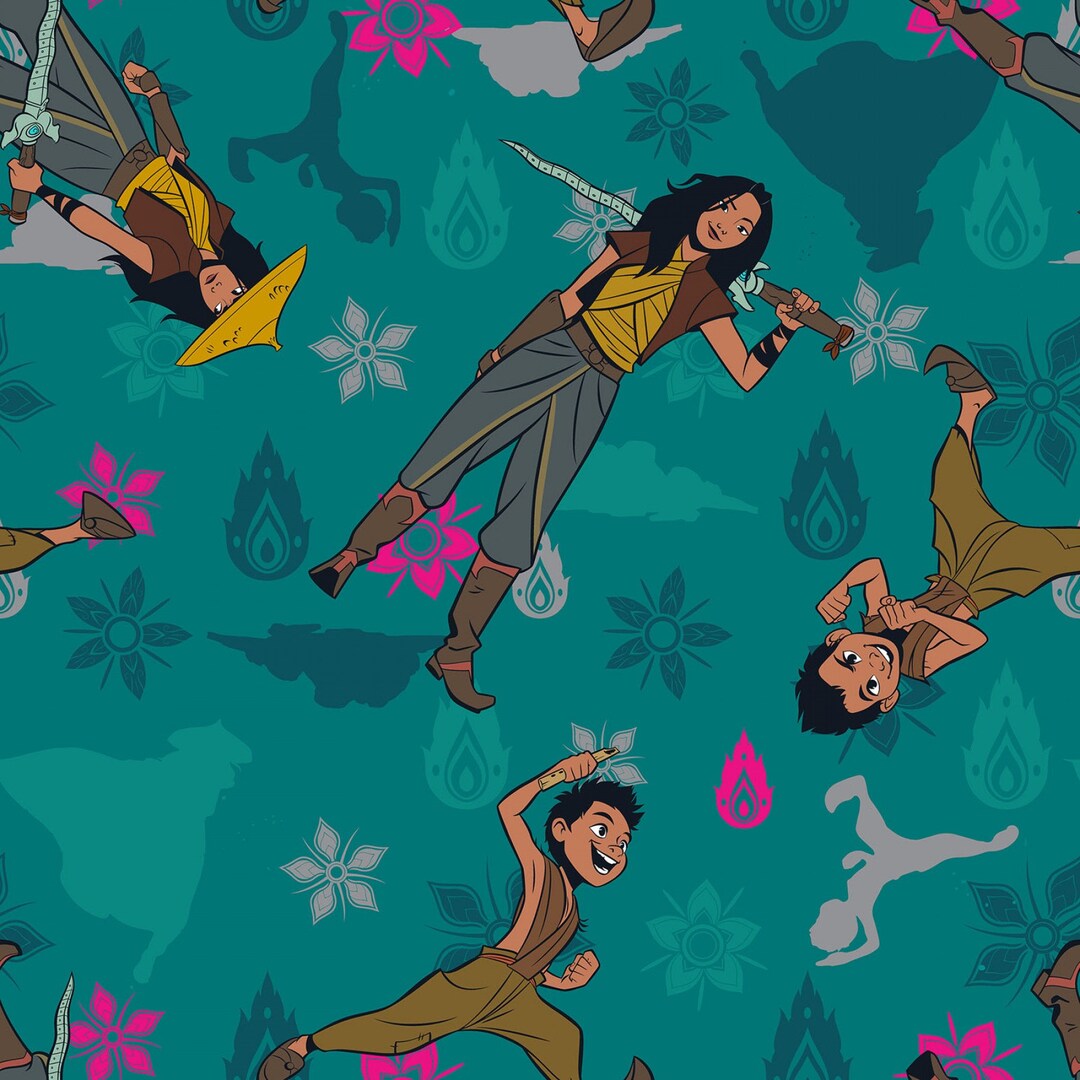 Raya & the Last Dragon Cotton Fabric by the Yard - Disney Raya Team ...