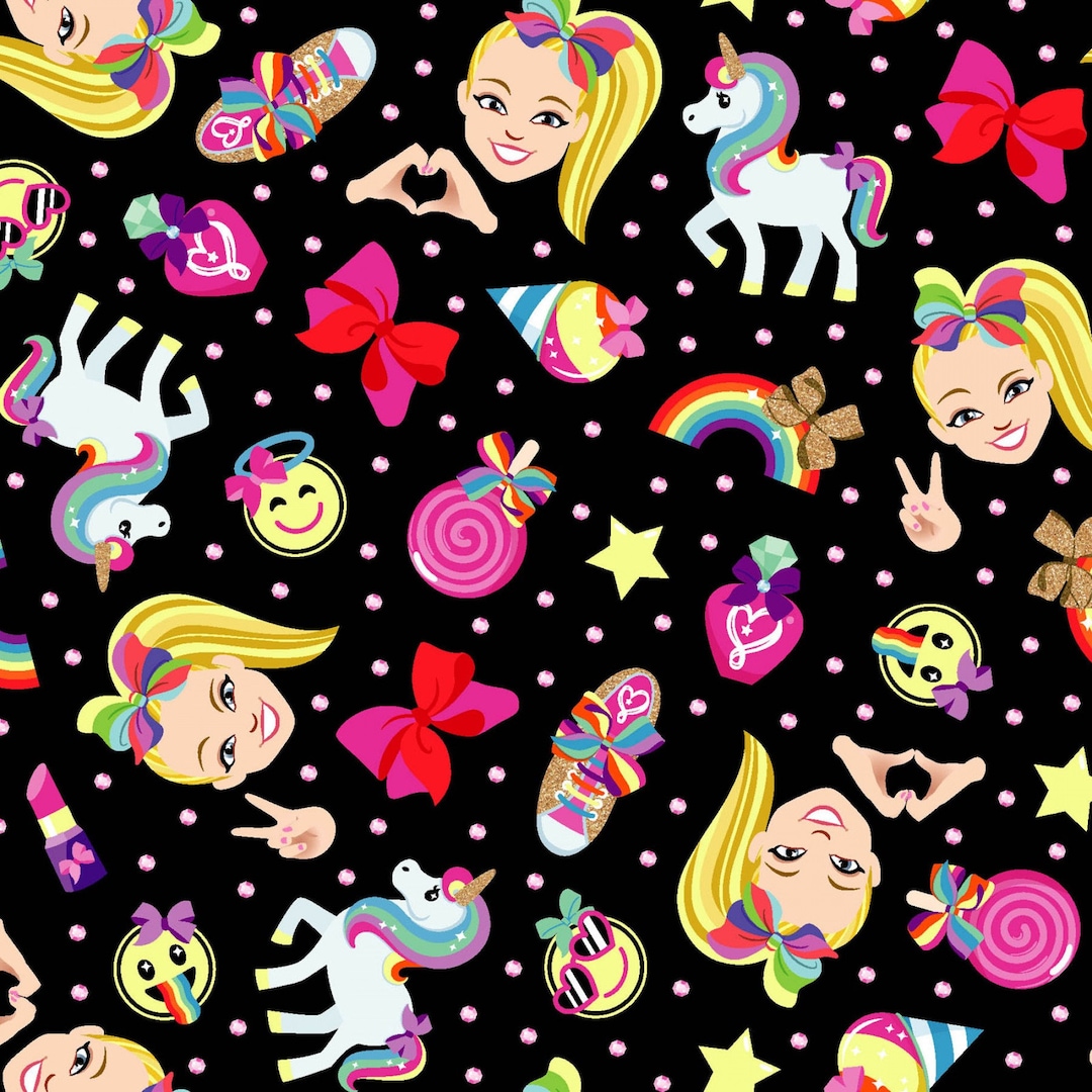 Jojo Siwa Fabric by the Yard - Jojo Rainbow Rainbow Emoji - Springs ...