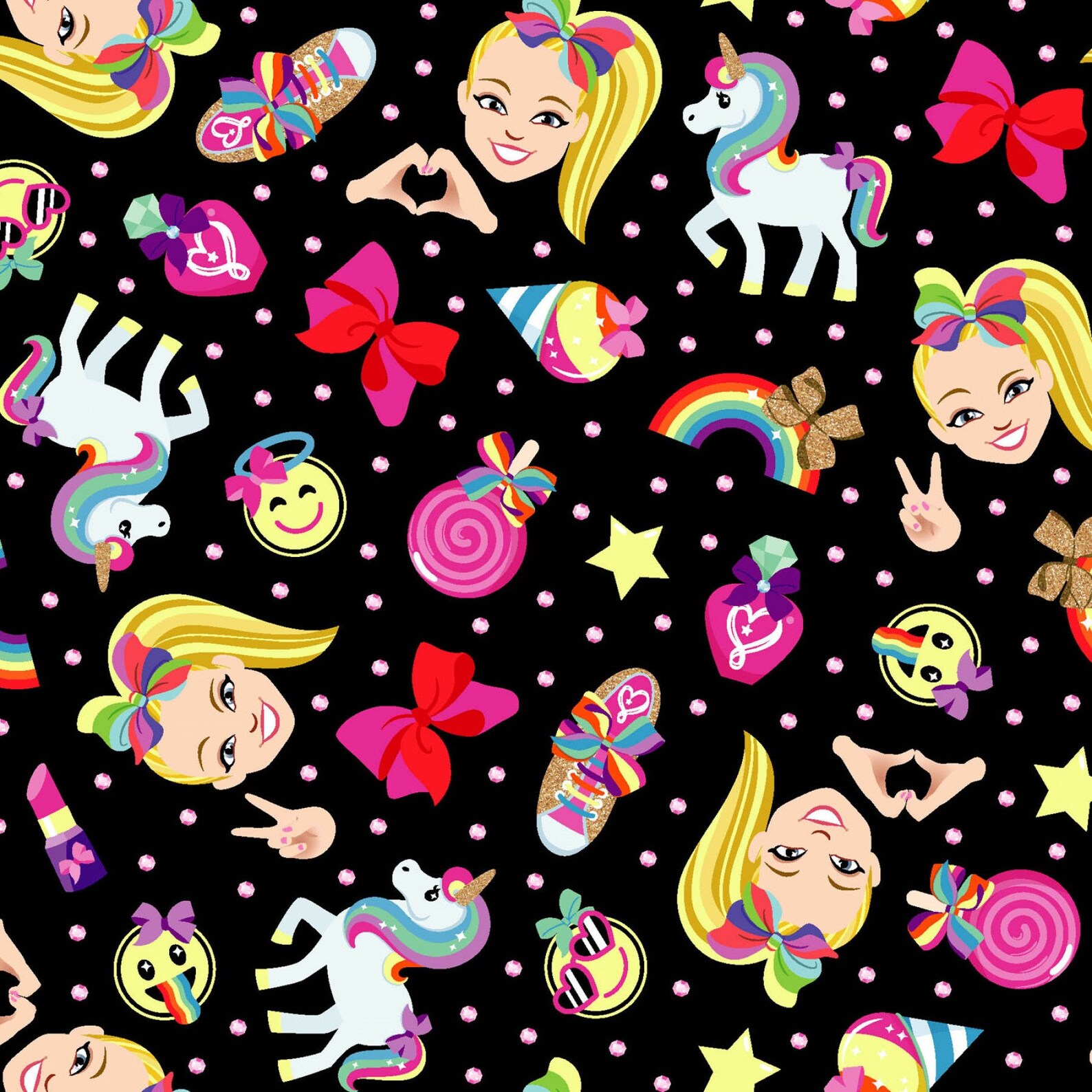 JoJo Siwa Fabric by the Yard JoJo Rainbow Rainbow Emoji | Etsy