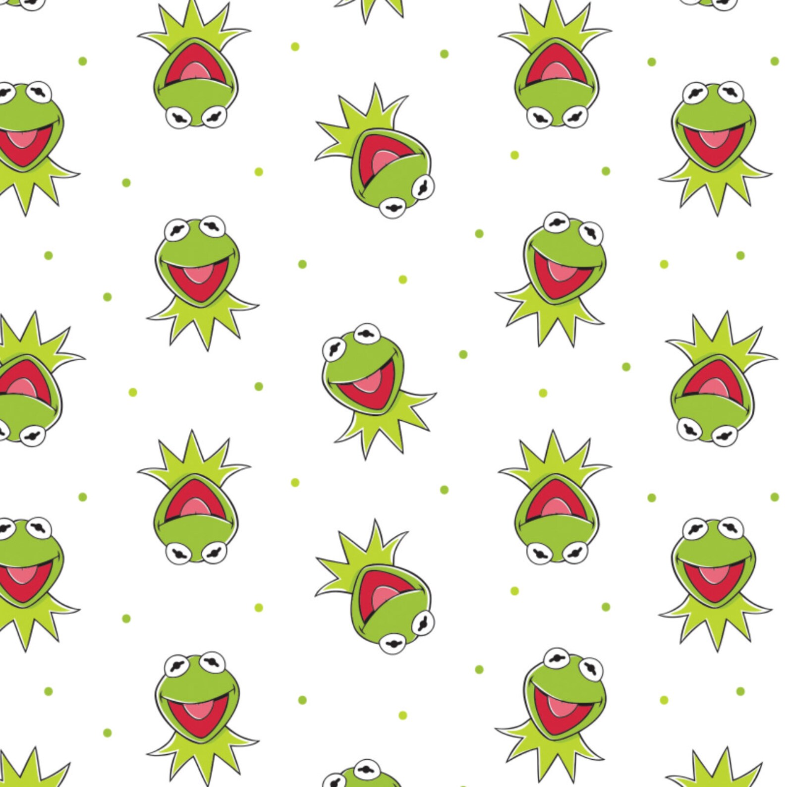 The Muppets Cotton Fabric by the Yard Kermit the Frog in - Etsy