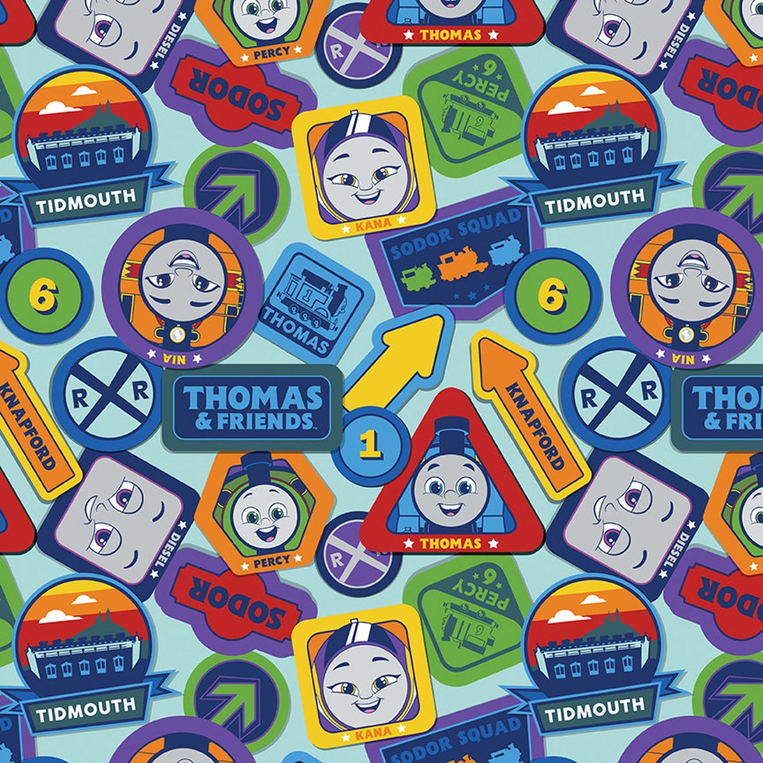Thomas the Train Cotton Fabric by the Yard - Full Steam Ahead With ...