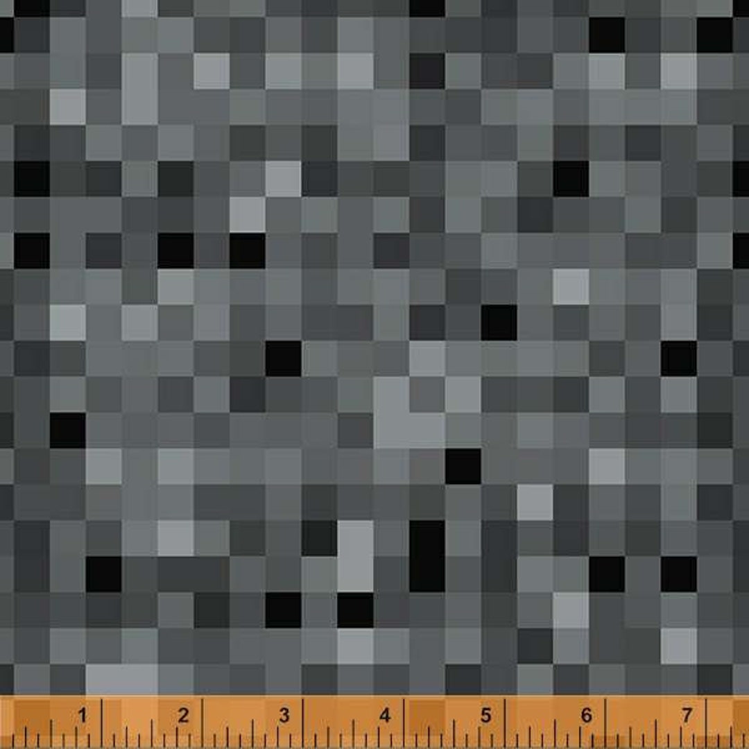 Minecraft Pixel Cotton Fabric by the Yard Pixel Pixel Play K for Black ...