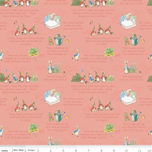 Peter Rabbit Cotton Fabric by the Yard the Tale of Peter Rabbit Text ...