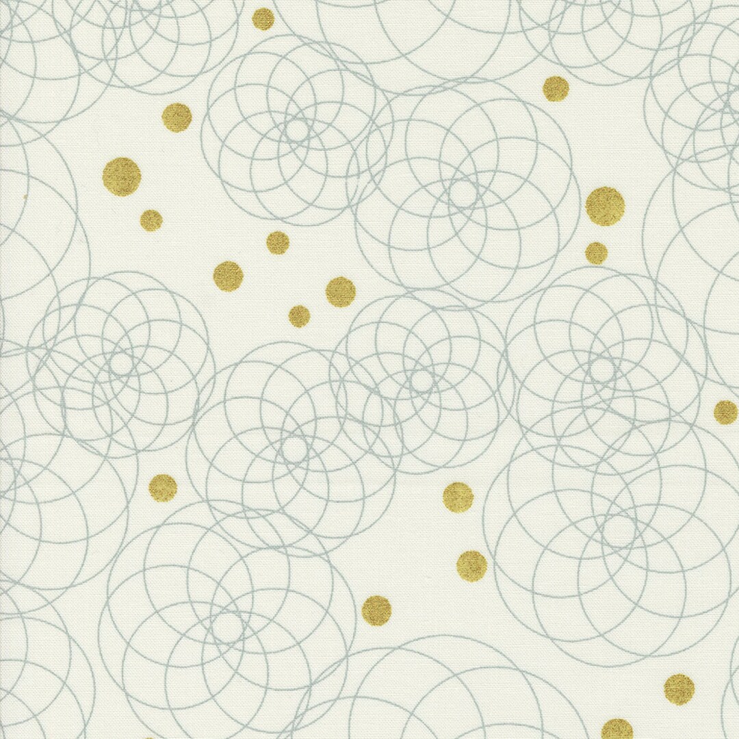 Zen Chic Modern Cotton Fabric by the Yard - Shimmer Swirling Ivory ...