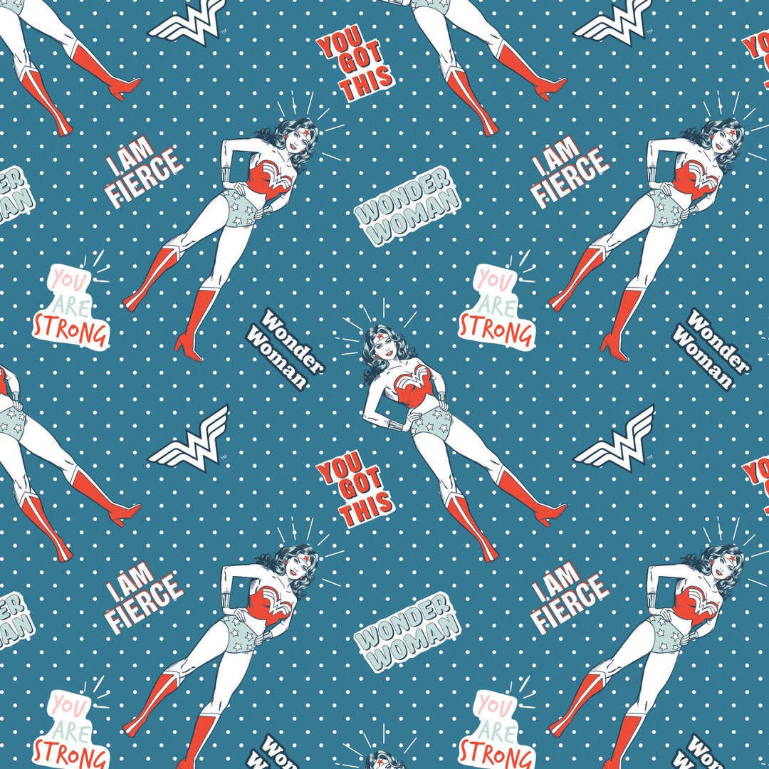Wonder Woman Cotton Fabric by the Yard - Wonder Woman Words of ...