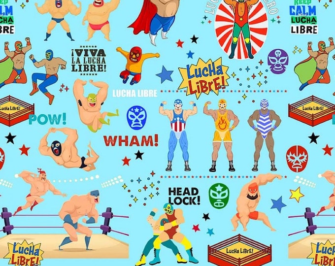 Lucha Libre Cotton Fabric by the Yard - Legends of Lucha Libre ...