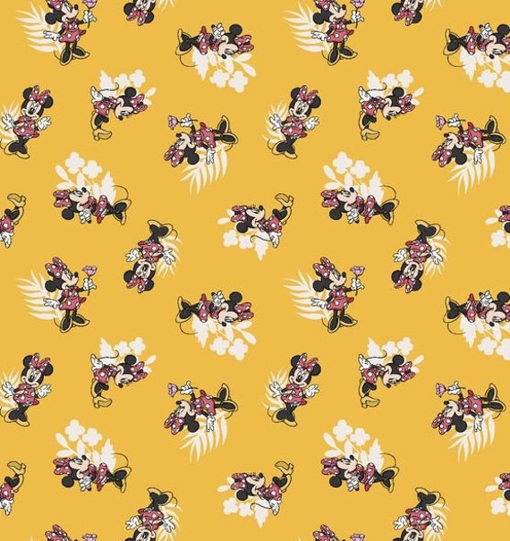 Minnie Mouse Cotton Fabric by the Yard Minnie Traditional - Etsy