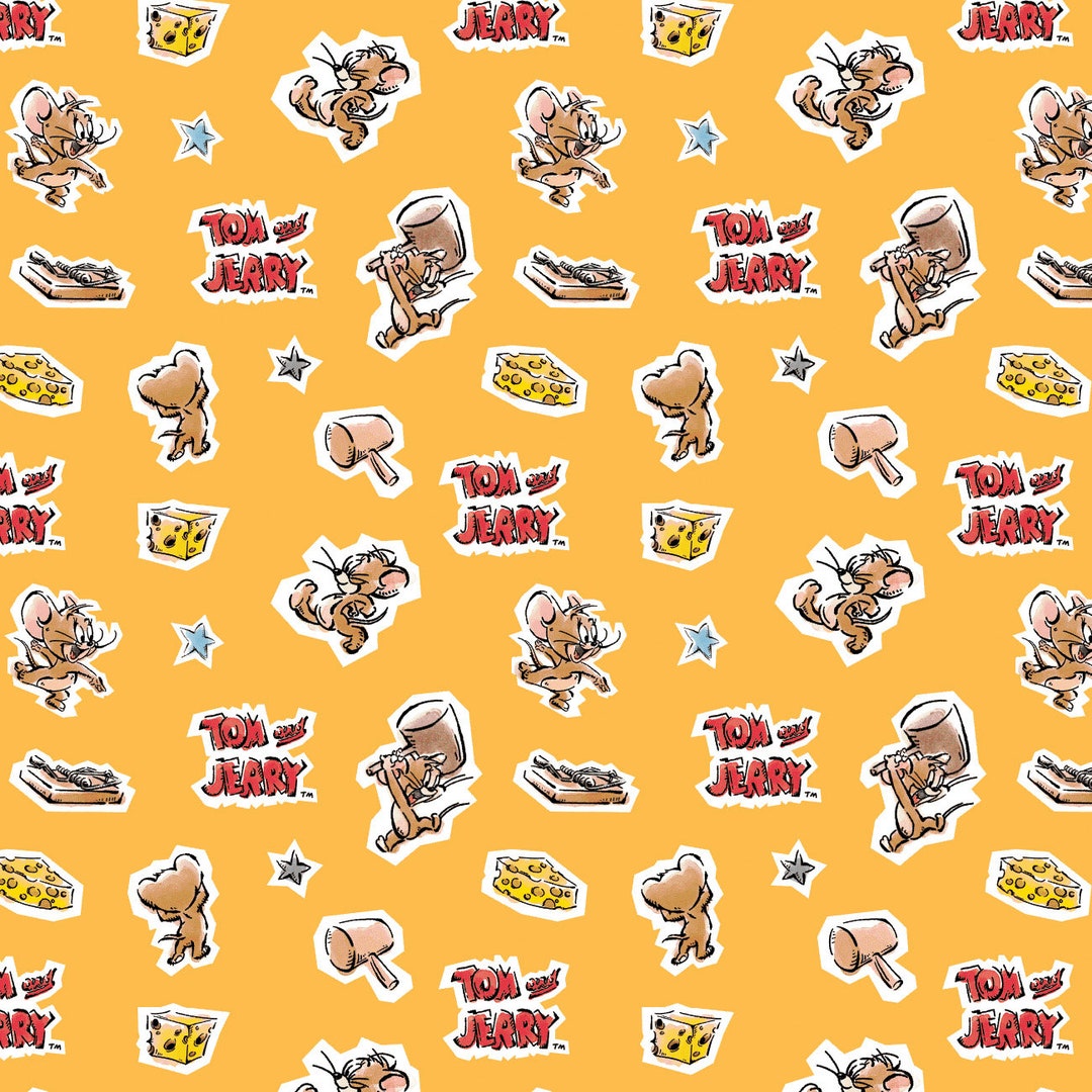 Tom and Jerry Cotton Fabric by the Yard - Best Foes Forever Jerry ...