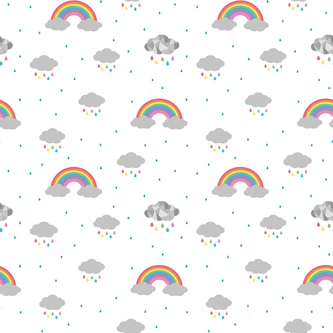 Rainbow Cotton Fabric by the Yard - Dream in Color White - Riley Blake ...