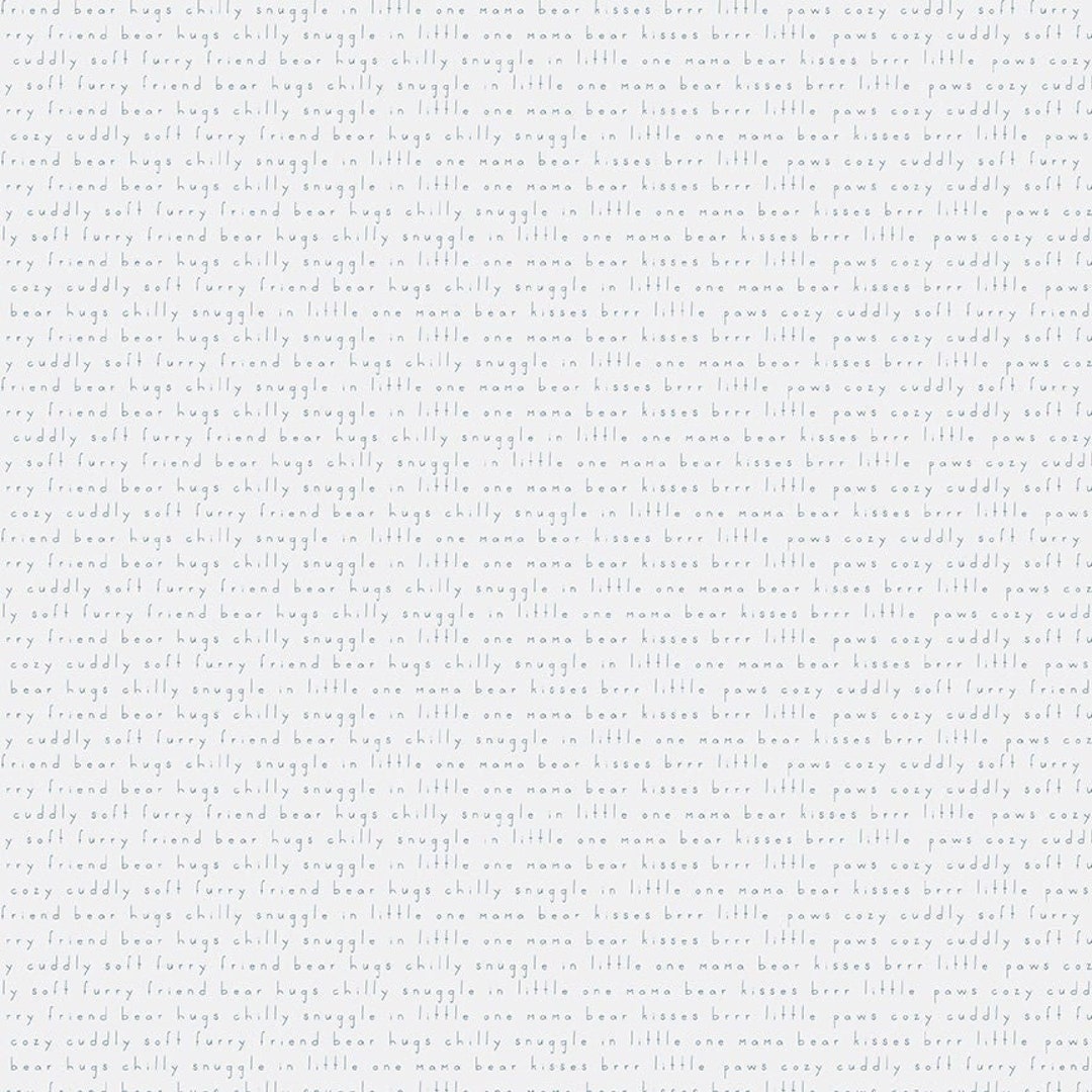 Cuddle Text Cotton Fabric by the Yard Nice Ice Baby Cuddles Cream Riley ...