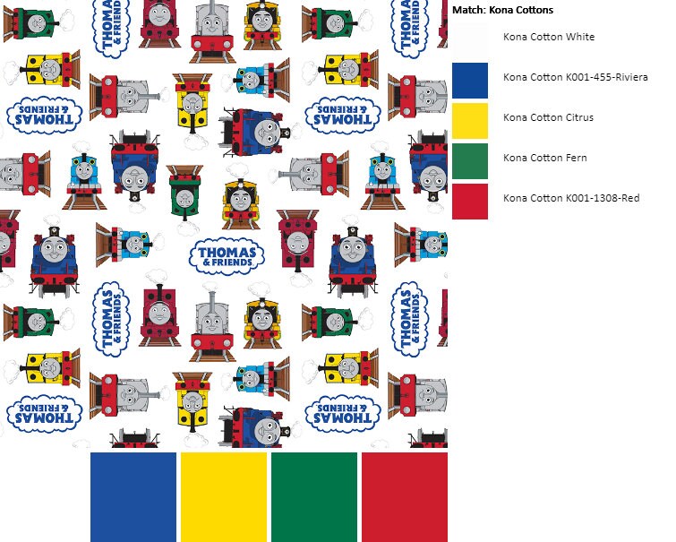 Thomas the Train Cotton Fabric by the Yard All Aboard with | Etsy