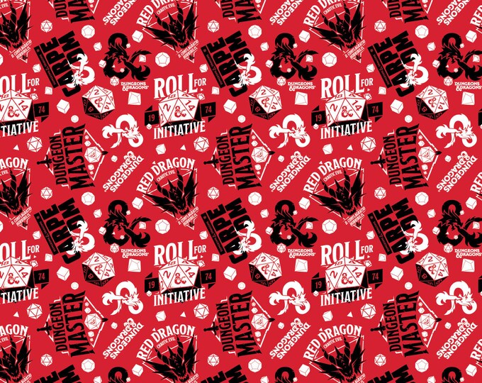 Dungeons And Dragons Cotton Fabric By The Yard Dungeons And Dragons Collection Ii Chaotic 